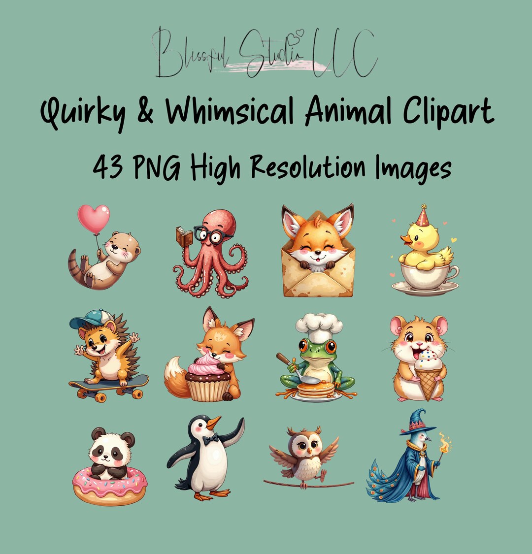 Quirky & Whimsical Animal Clipart PNG, Cute Funny Creatures, High ...