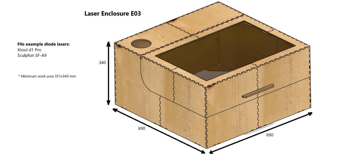 Enclosure E03 / Diode Laser DXF Plans - Etsy