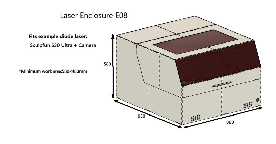 Enclosure E08 / Diode Laser DXF Plans - Etsy