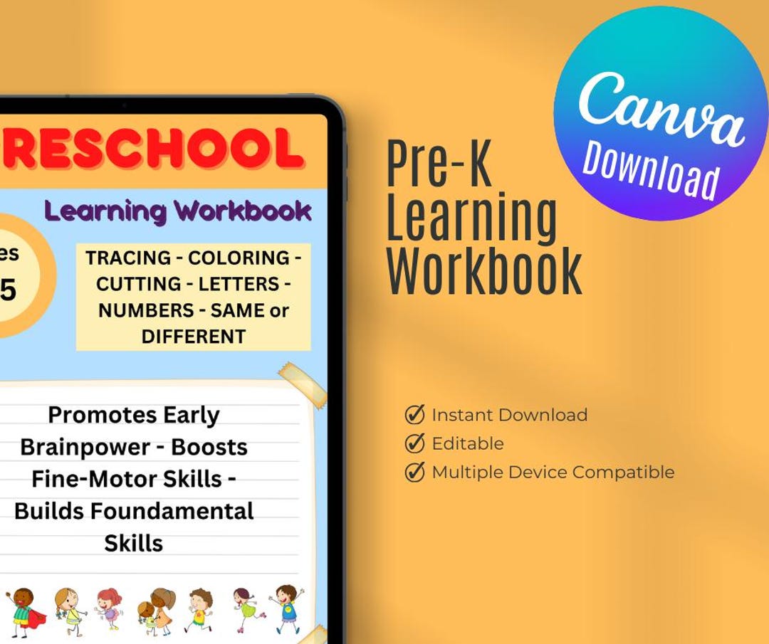 Preschool Learning Workbook | Printable Activities for Ages 3–5 | Early ...