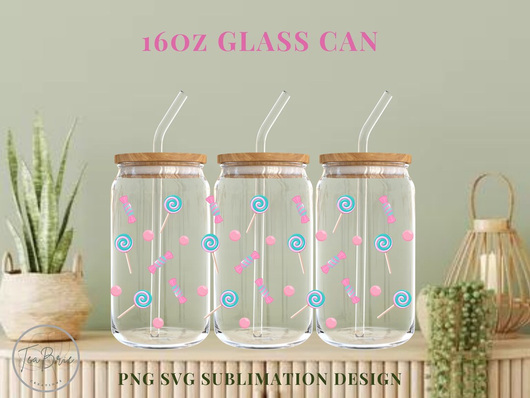 Candy World PNG and SVG Sublimation Cup Wrap for 16 Oz Tumbler Glass ...