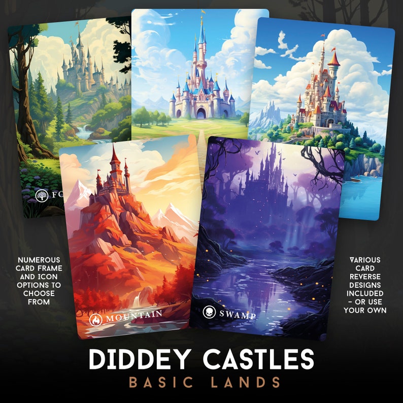Basic Lands - Cutesy Fantasy Diddey Castles – Print Ready Digital ...