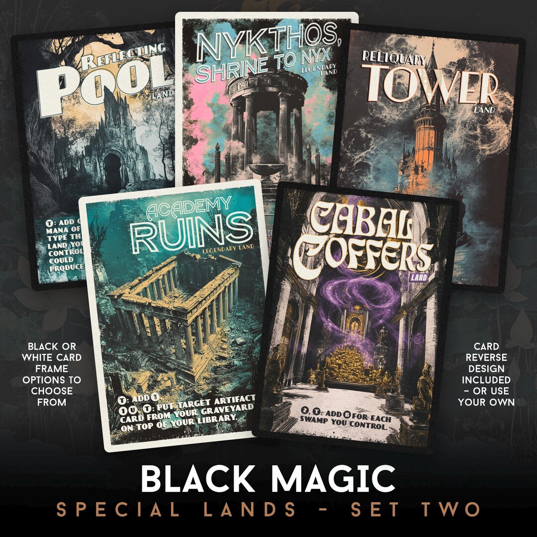 MTG Special Lands Card Designs – Black Magic Set (digital Download) - Etsy