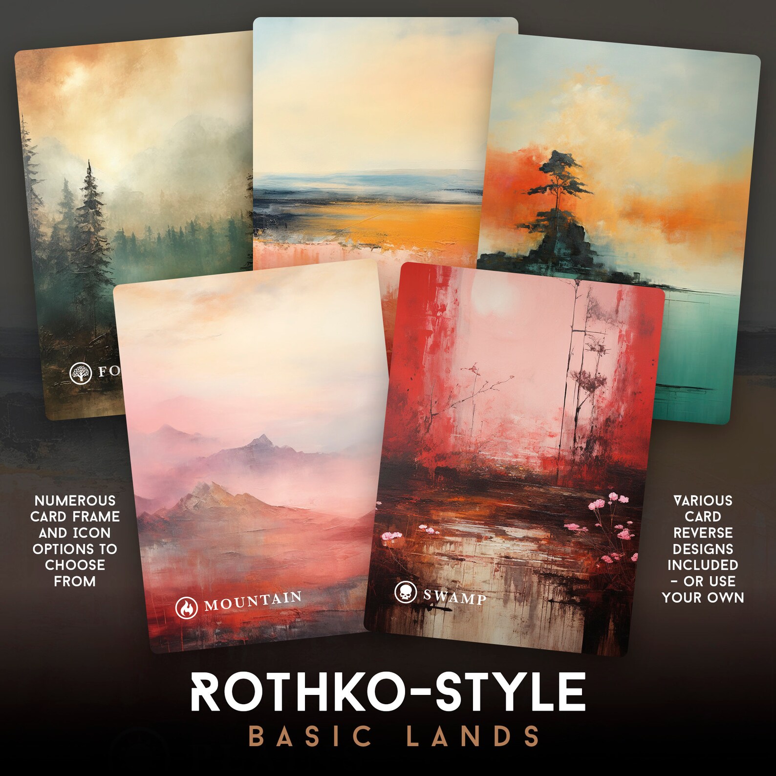 Basic Lands - Rothko Painting Style – Print Ready Digital Downloads ...