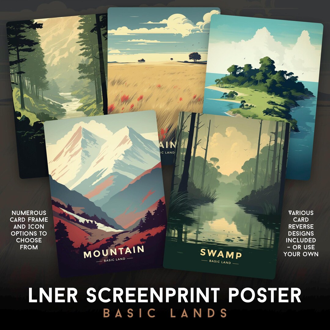 Basic Lands – Retro LNER Poster Print Style – Print Ready Digital ...