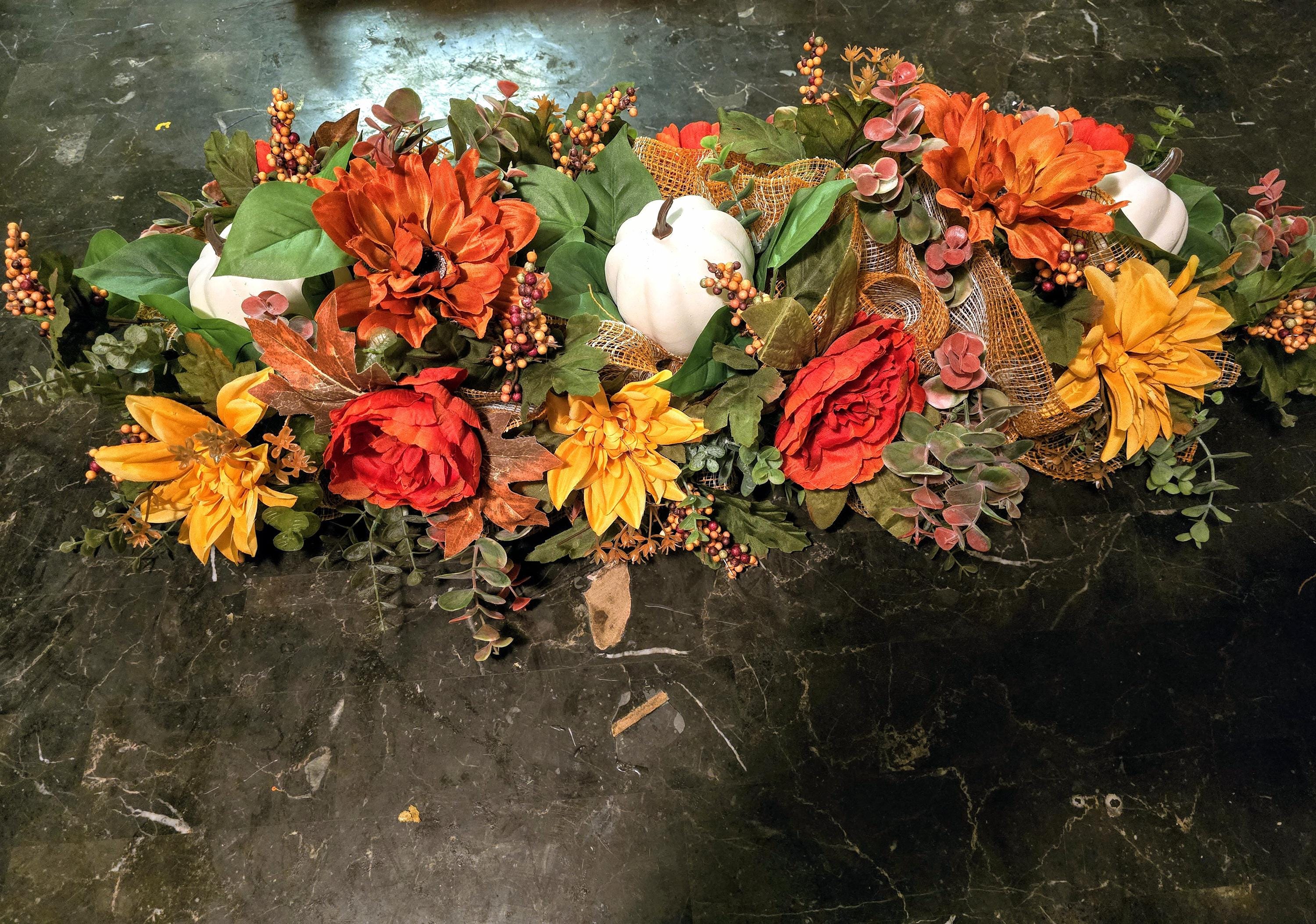Pumpkin Swag Centerpiece, Centerpiece, Autumn Swag, Front Door Swag ...