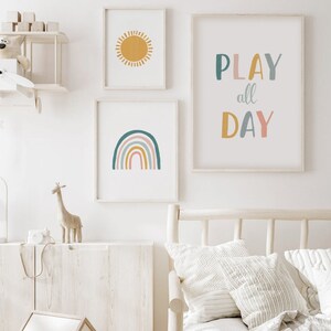 Rainbow Playroom Decor, Set of 6 Classroom Prints, Homeschool Printable ...