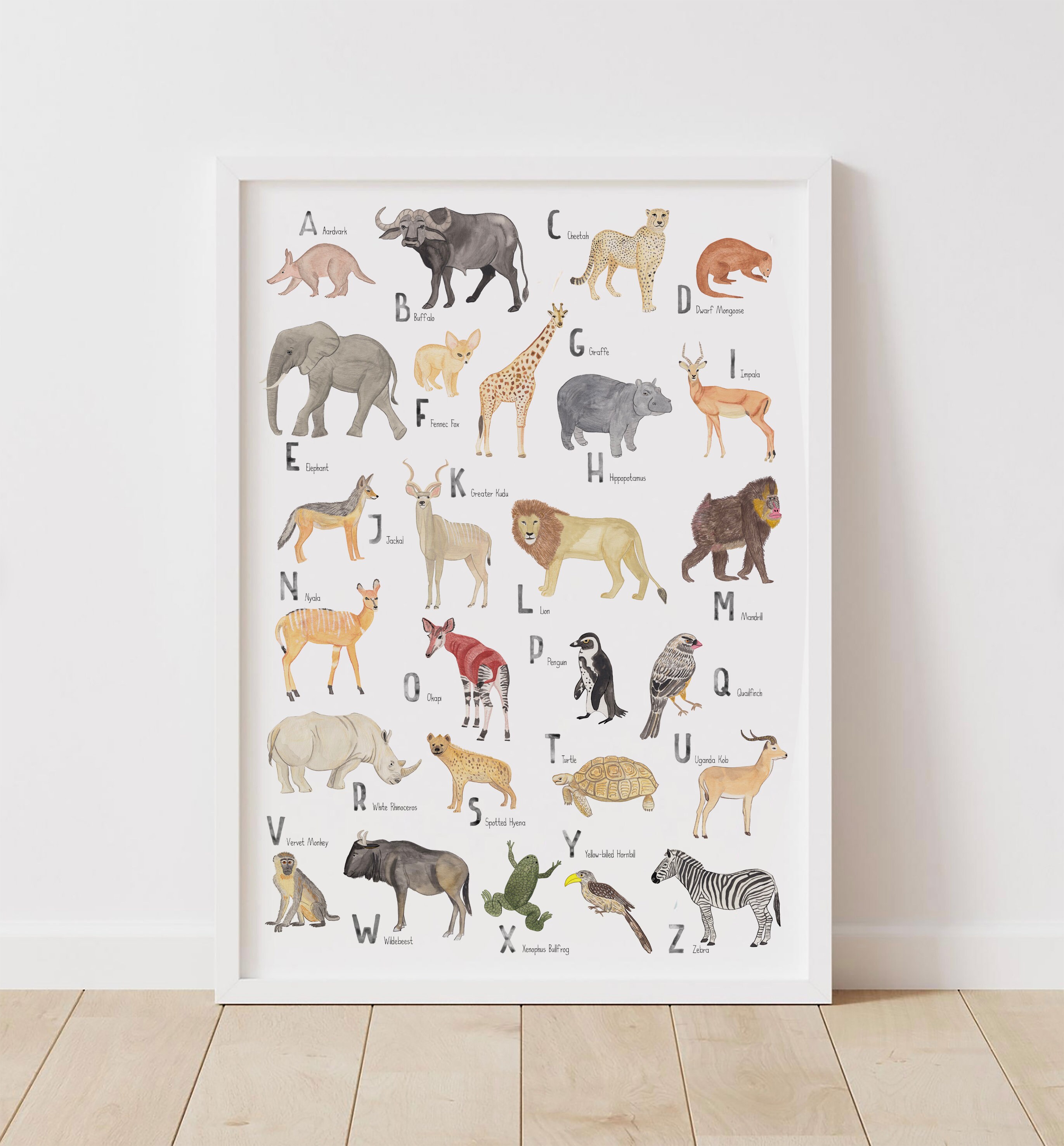 Safari Nursery Decor, Safari Alphabet, Animal Alphabet Poster ...