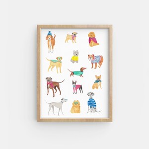 Watercolor Dogs Illustration Printable, Dog Poster, Dog Breeds Print ...