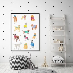 Watercolor Dogs Illustration Printable, Dog Poster, Dog Breeds Print ...