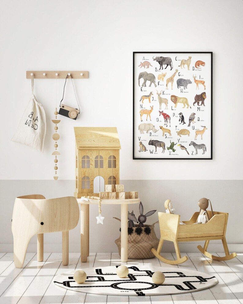 Safari Nursery Decor, Safari Alphabet, Animal Alphabet Poster ...