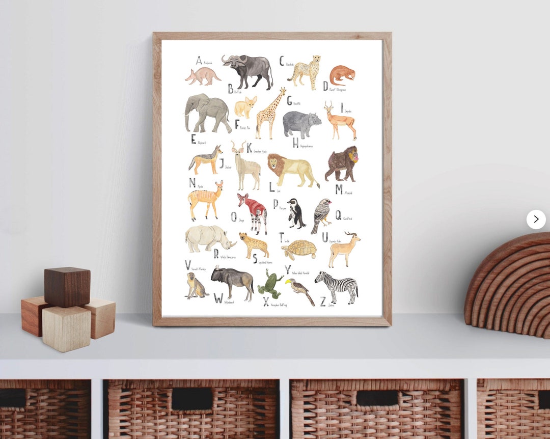 Safari Nursery Decor, Safari Alphabet, Animal Alphabet Poster ...