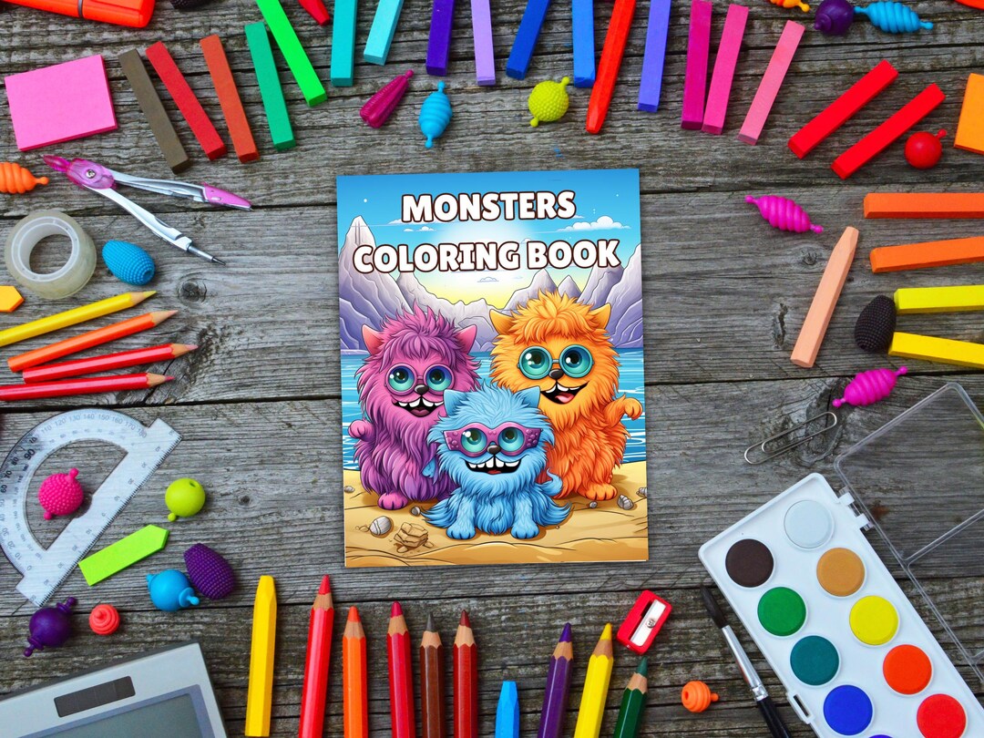 Cute Monster Coloring Book, Adult Fun Children Busy Book, Creative ...