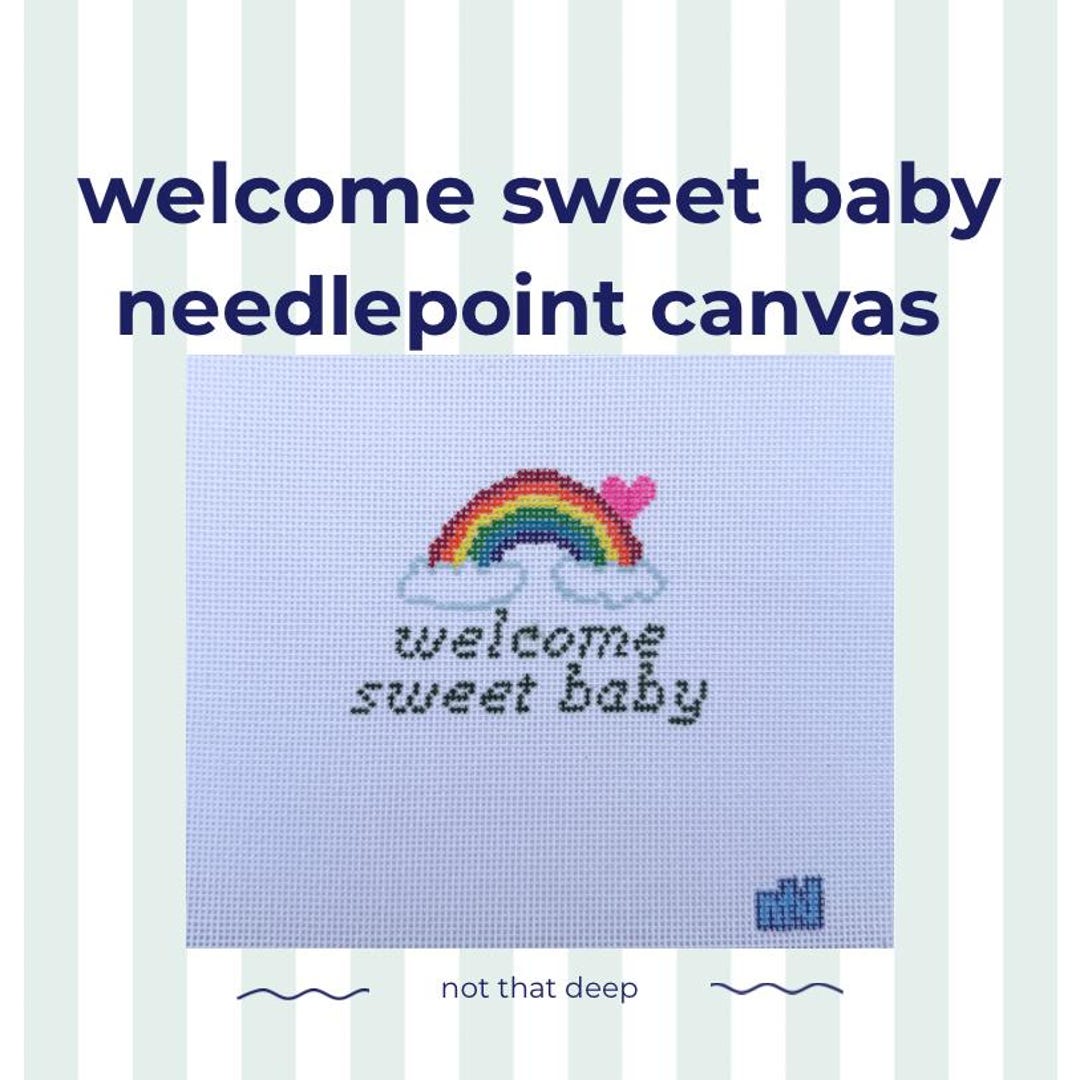 Welcome Sweet Baby Needlepoint Canvas - Etsy