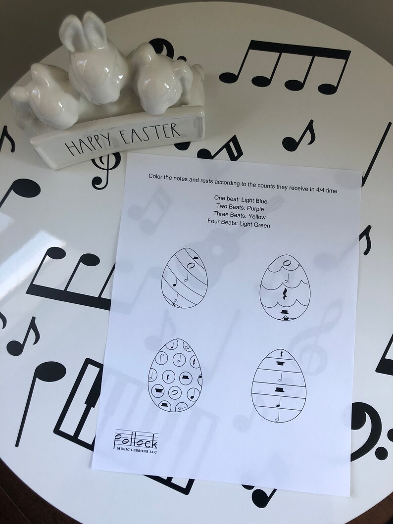 Easter Music Worksheet, Digital Download Printable, Music Lessons ...