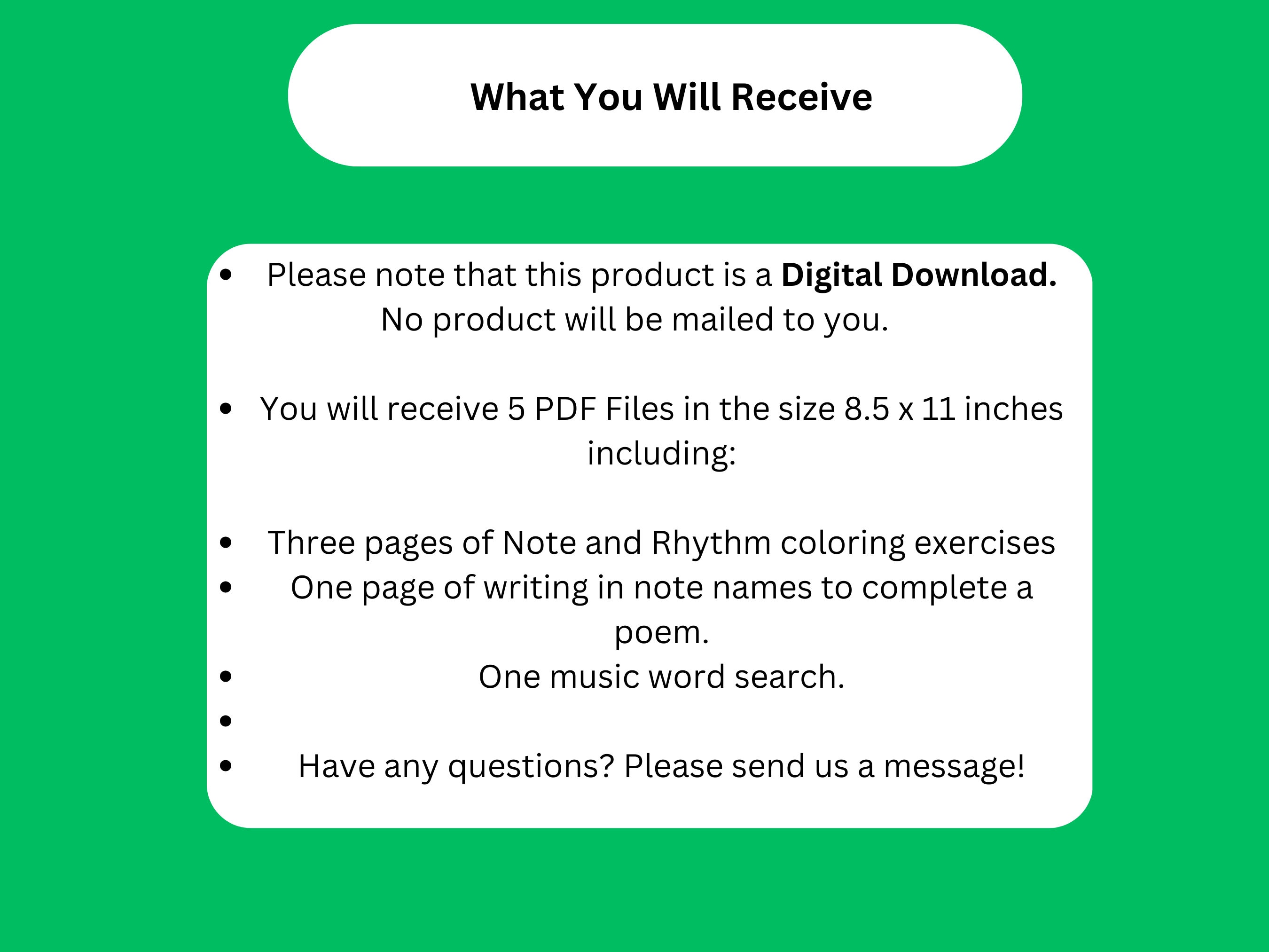 St. Patrick's Day Music Worksheets, Digital Download Printable, Private ...