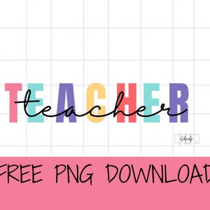 Colorful Teacher Digital PNG - Etsy