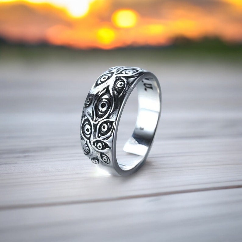 Anime Jujutsu Kaisen Ryomen Sukuna Ring Men's Infinity Eye Ring Rustic ...