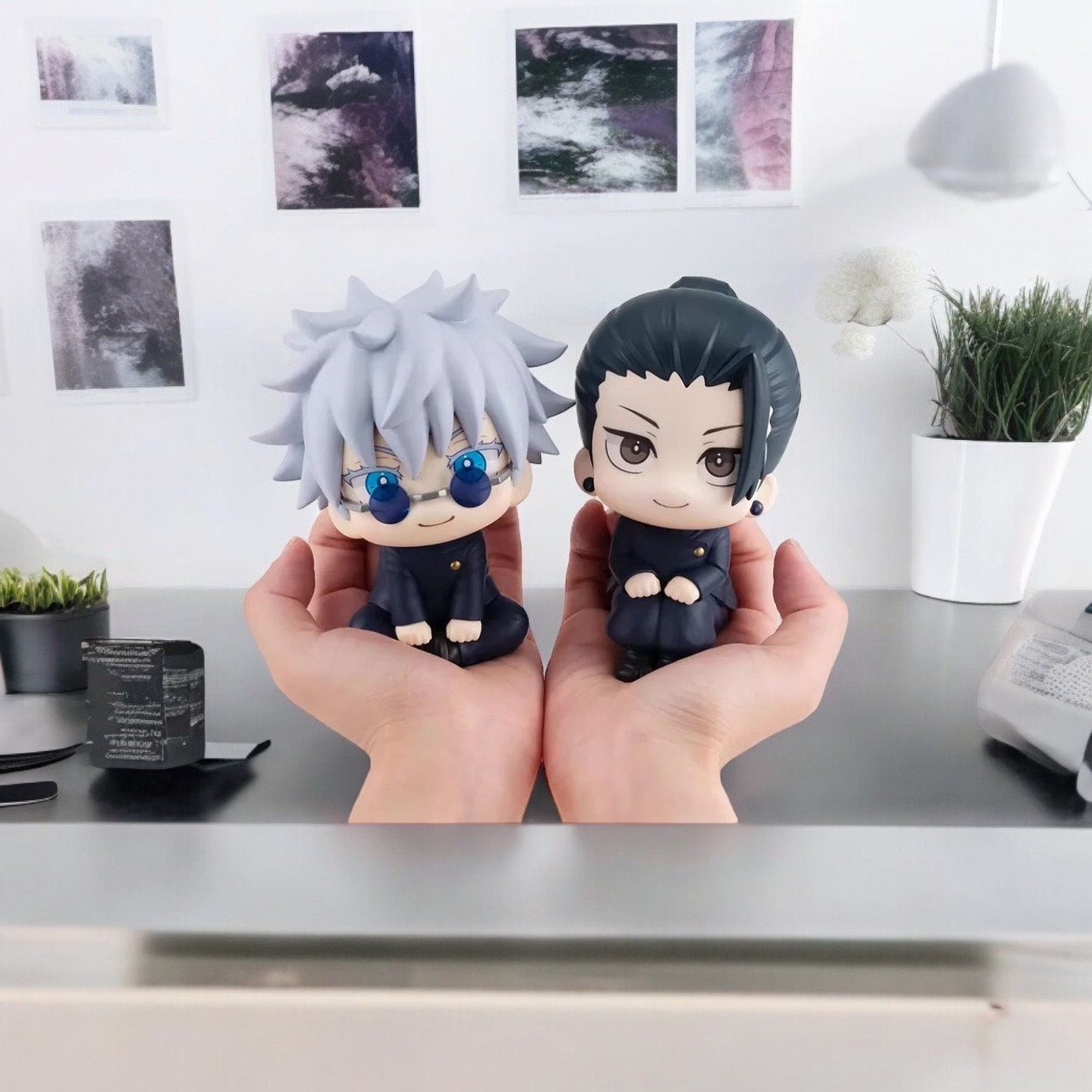 Jujutsu Kaisen Anime Cute Gojo & Geto Pop Toy Figurines Bubble Head ...