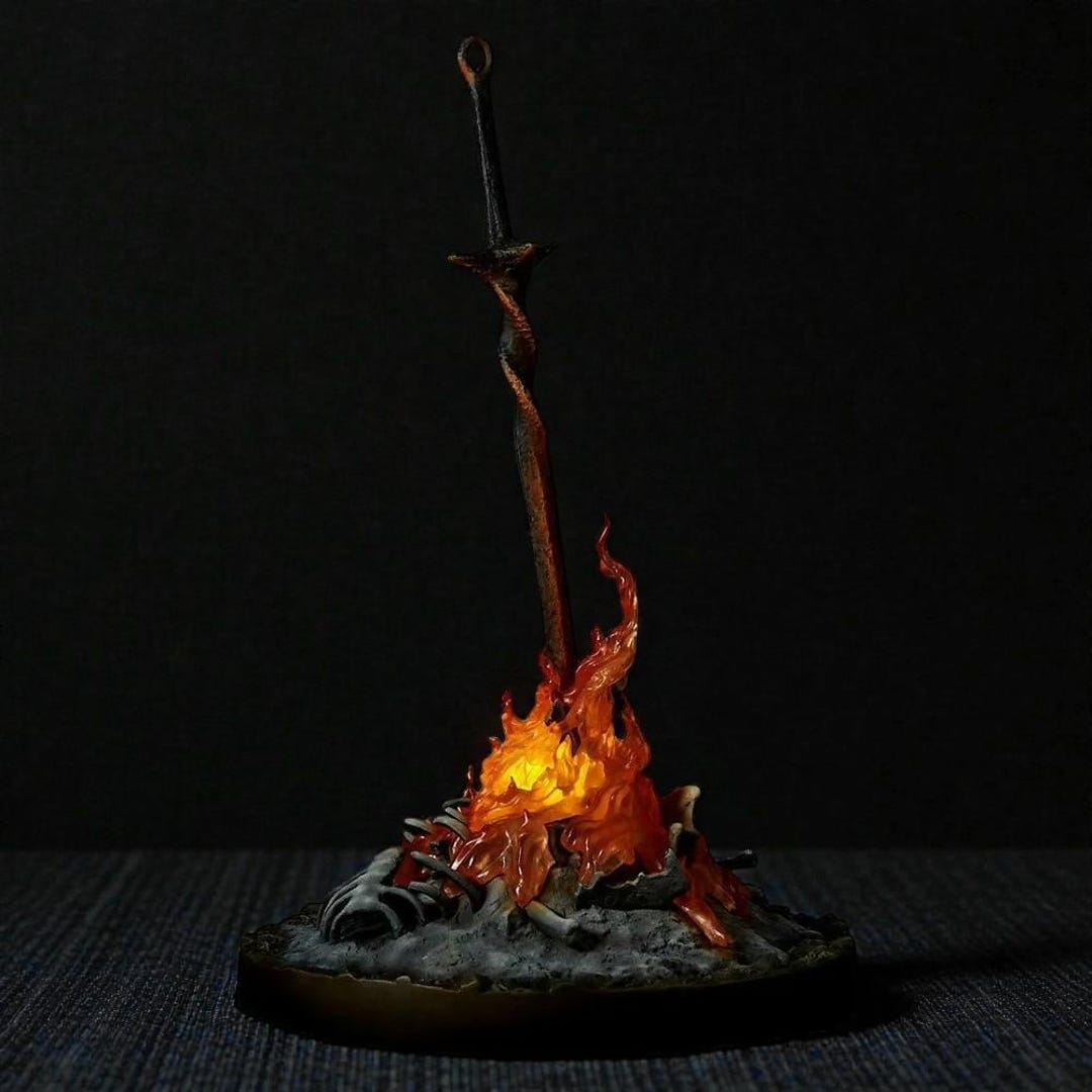 Dark Souls Coiled Sword Figurine – Bonfire Replica Fantasy Tabletop ...