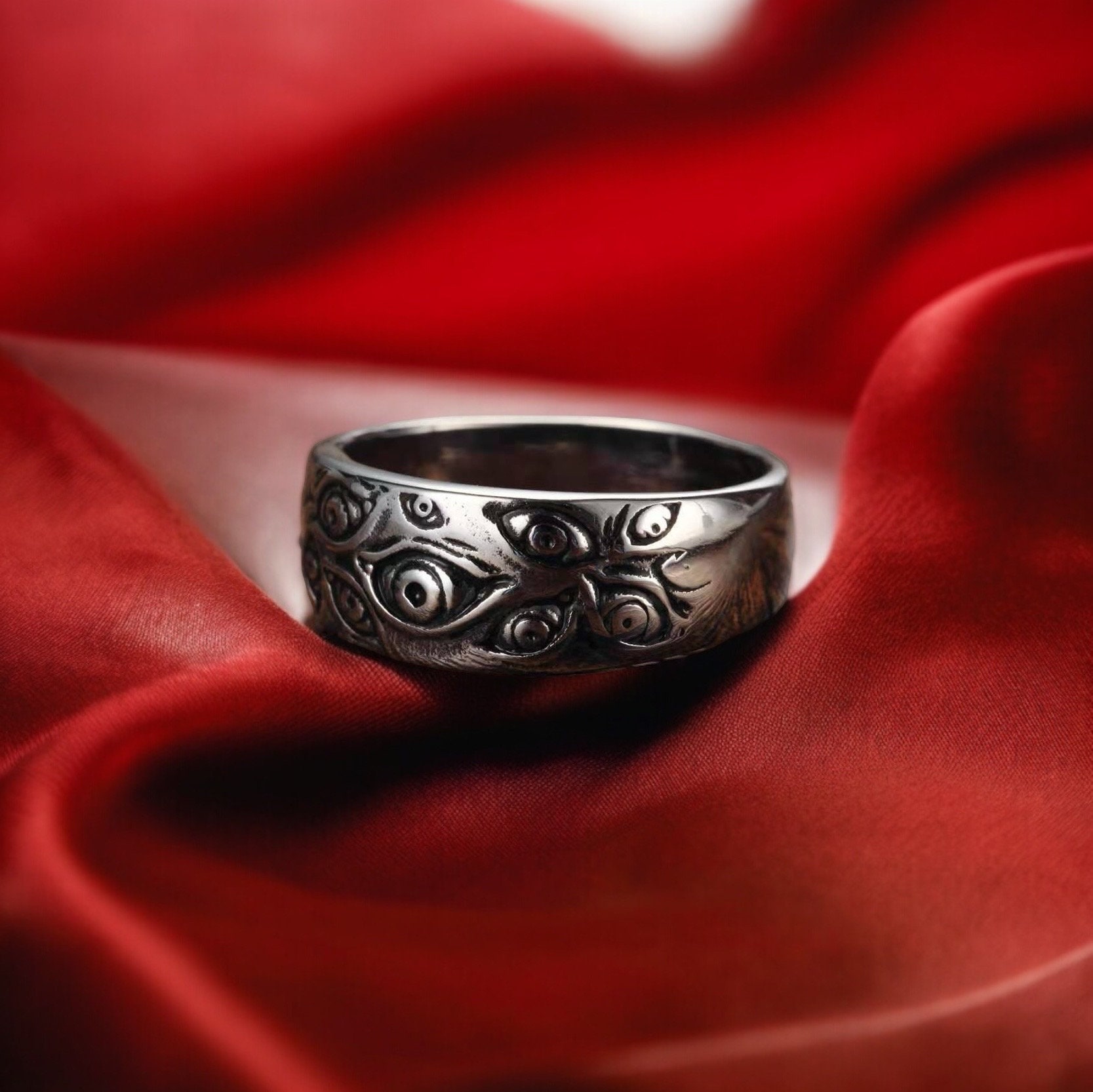 Anime Jujutsu Kaisen Ryomen Sukuna Ring Men's Infinity Eye Ring Rustic ...