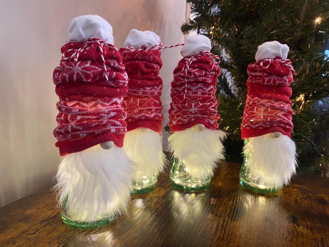 Upcycled Coke Bottle Gnomes - Lighted - Holiday Decor - Gift Idea - Etsy