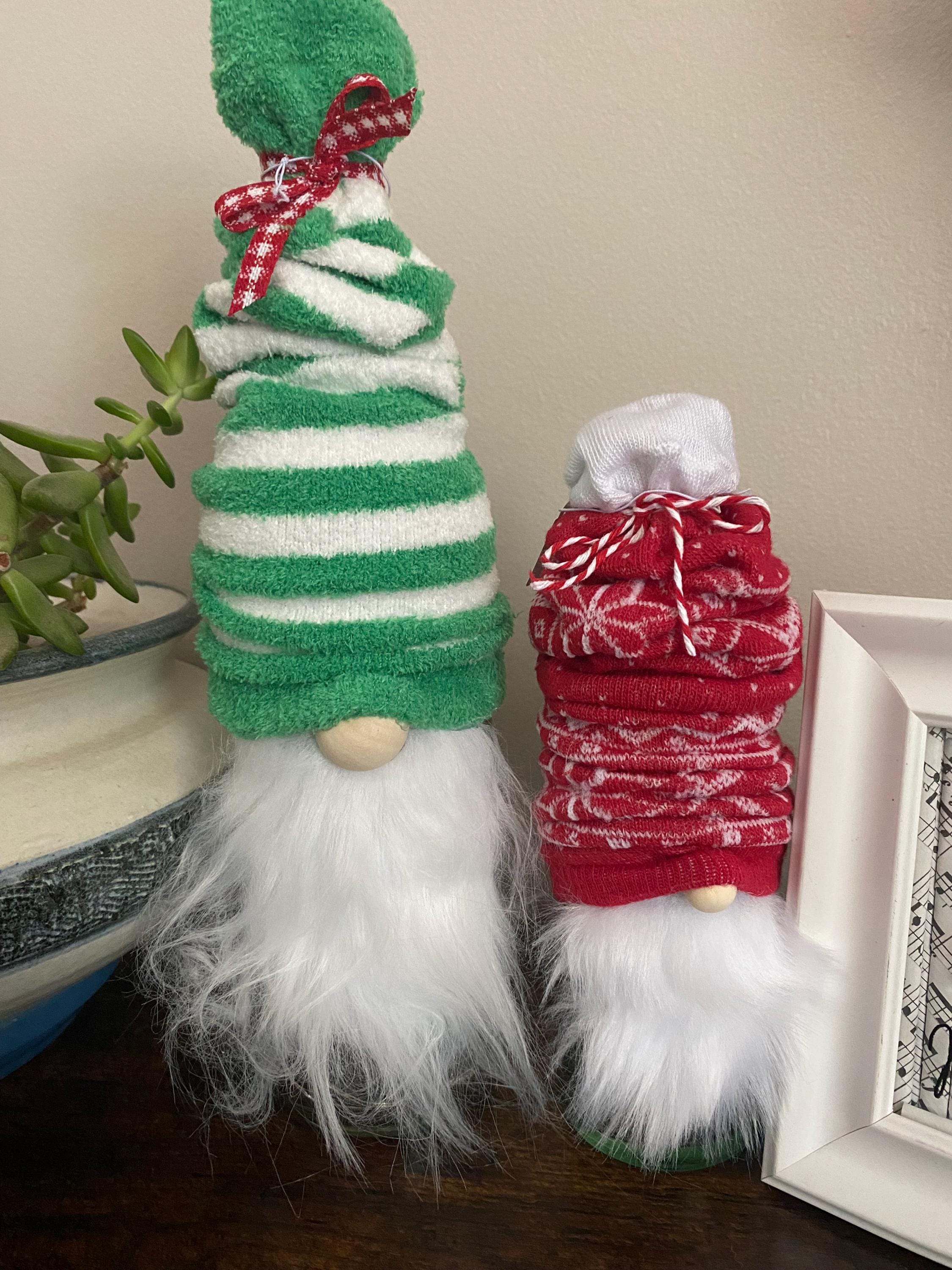Upcycled Wine Bottle Gnomes - Light up - Holiday Decor - Gift Idea - Etsy