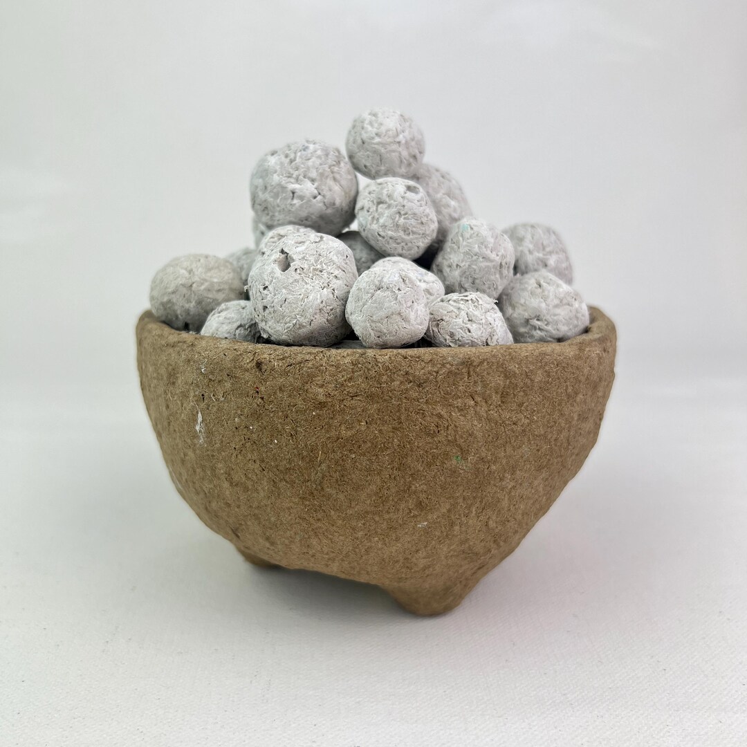 Set of 50 Handmade Paper Mache Beads Small Brown Bowl Fillers Handmade ...