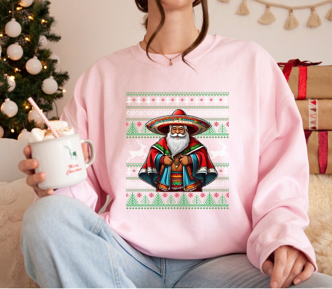 Cholo Claus Sweatshirt, Mexican Santa Sweater, Ugly Christmas Shirt ...