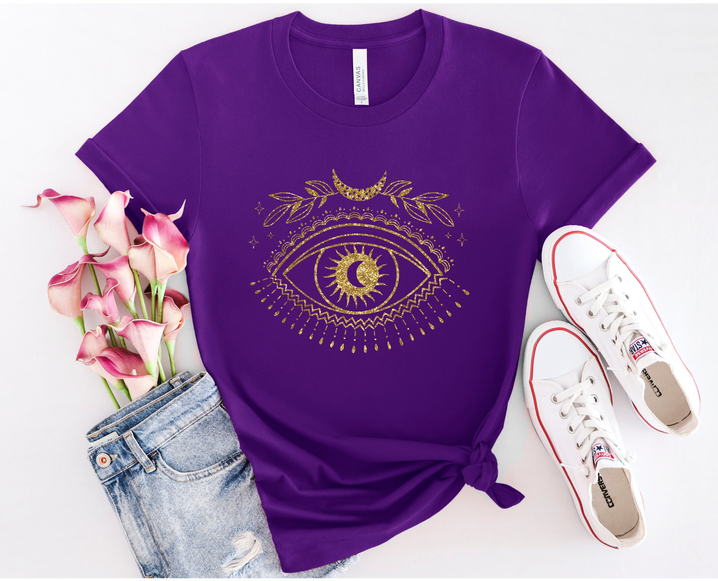 Golden Evil Eye Shirt, Mystical Eye T-shirt, Third Eye Shirt, Sacred ...