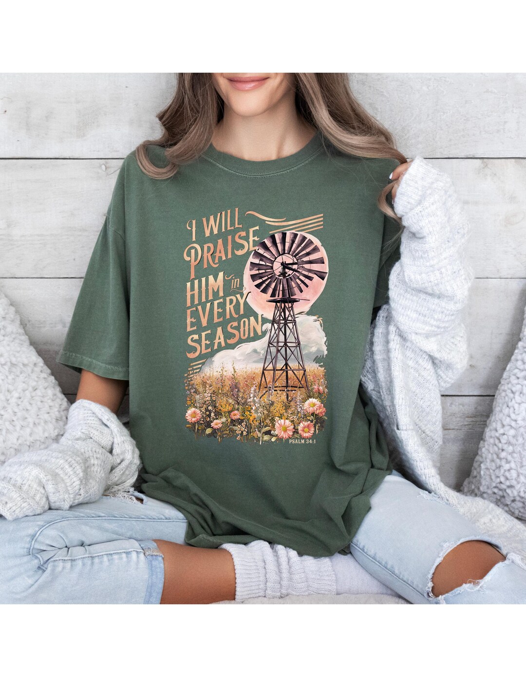 I Will Praise Him in Every Season Comfort Colors T-shirt, Fall Apparel ...