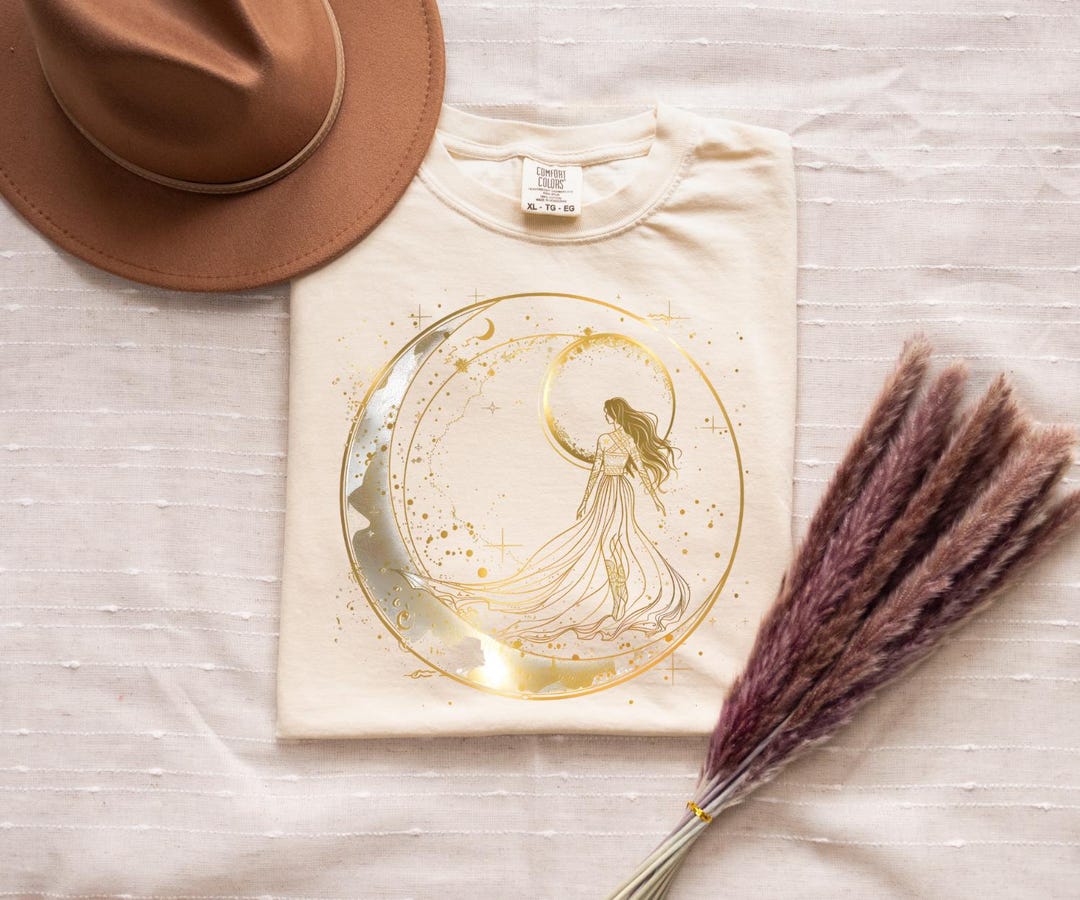 Comfort Colors® Golden Moon Goddess Celestial Shirt, Divine Feminine ...
