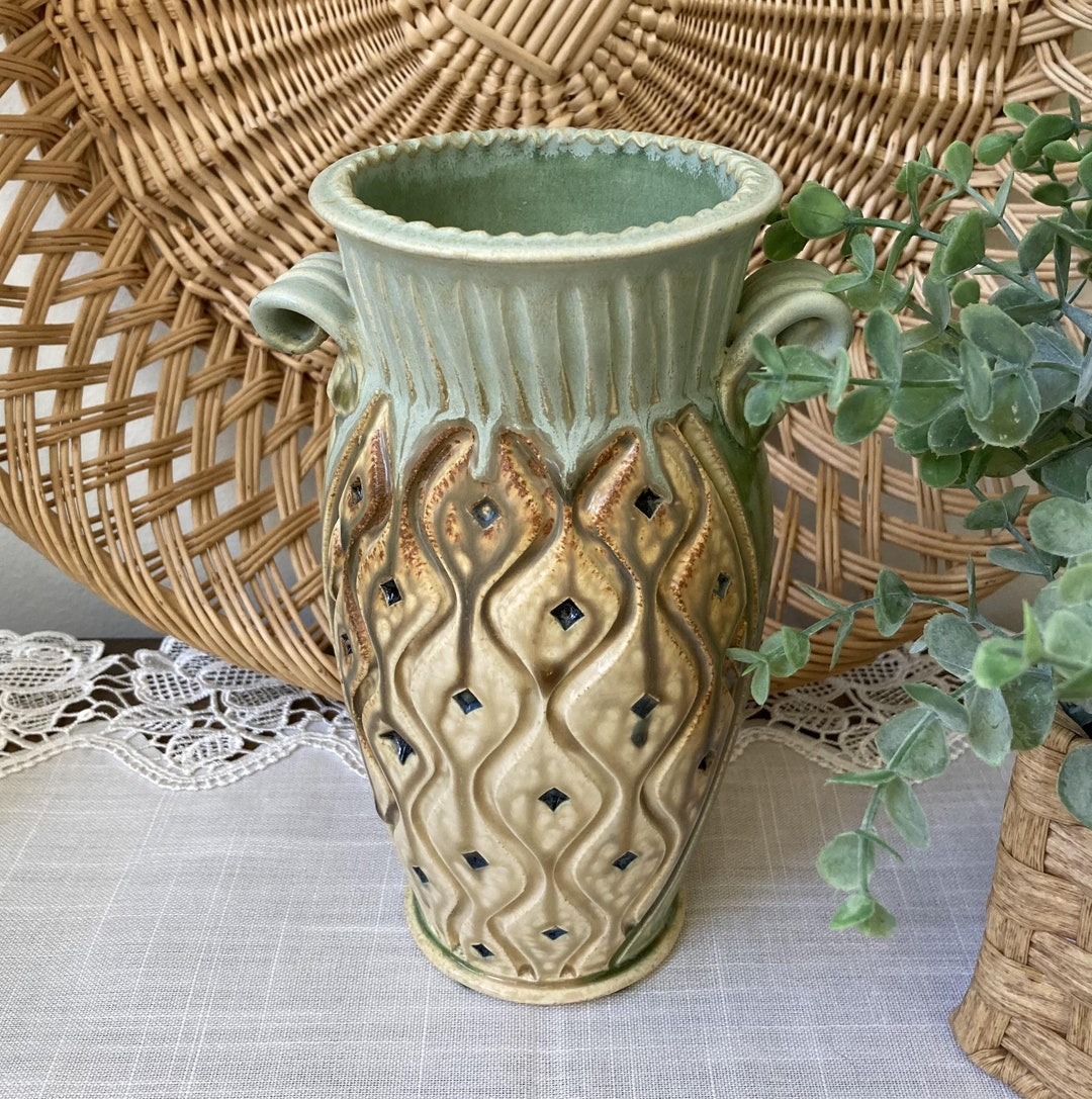 Vase by Ira Burhans, Handmade Pottery, Tall Vase With Handles - Etsy