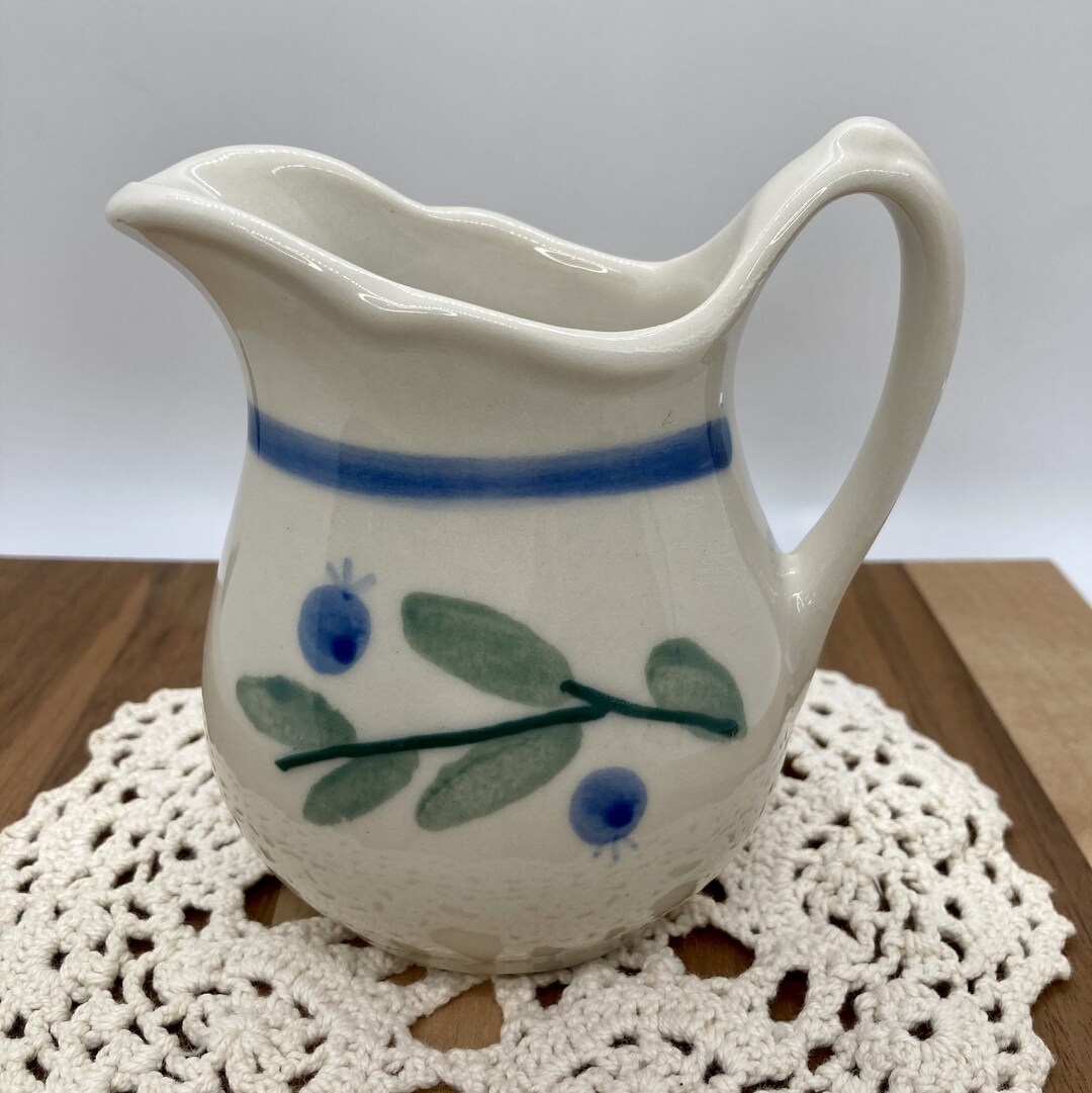 Vintage Hartstone Creamer, Small Pitcher, Blueberry, Hartstone Pottery ...