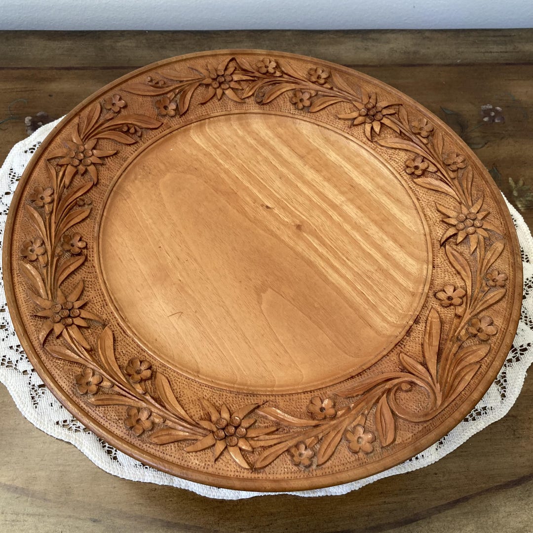 Vintage Wood Musical Plate, Carved Wood Plate, Decorative Wood Plate - Etsy