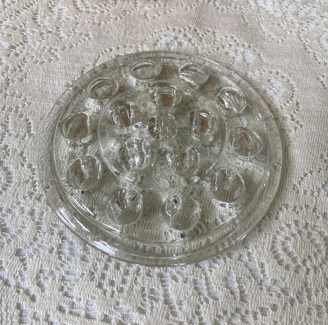 Vintage Glass Flower Frog - Etsy