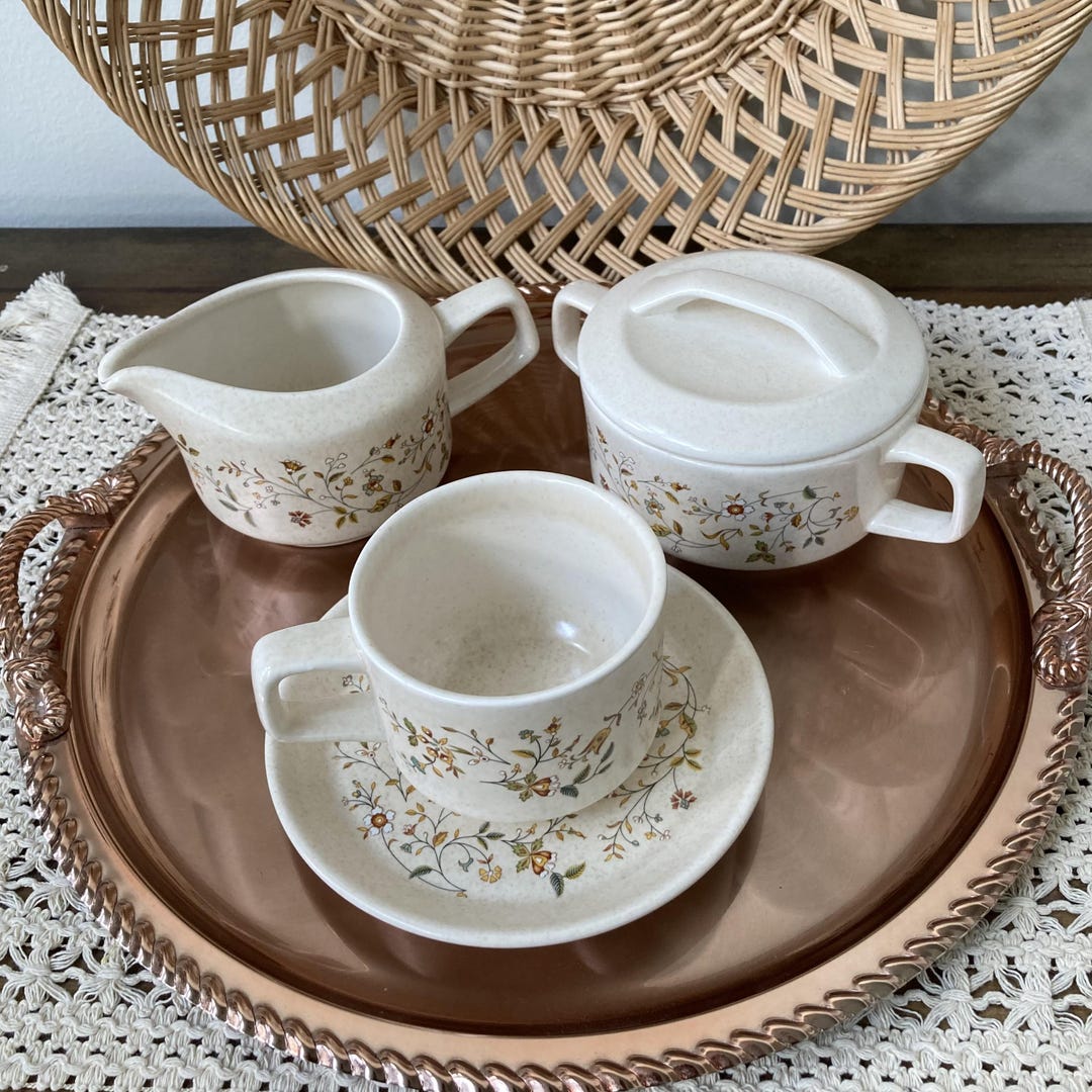 Vintage Temper-ware by Lenox Cream and Sugar Set With 4 Cups and ...