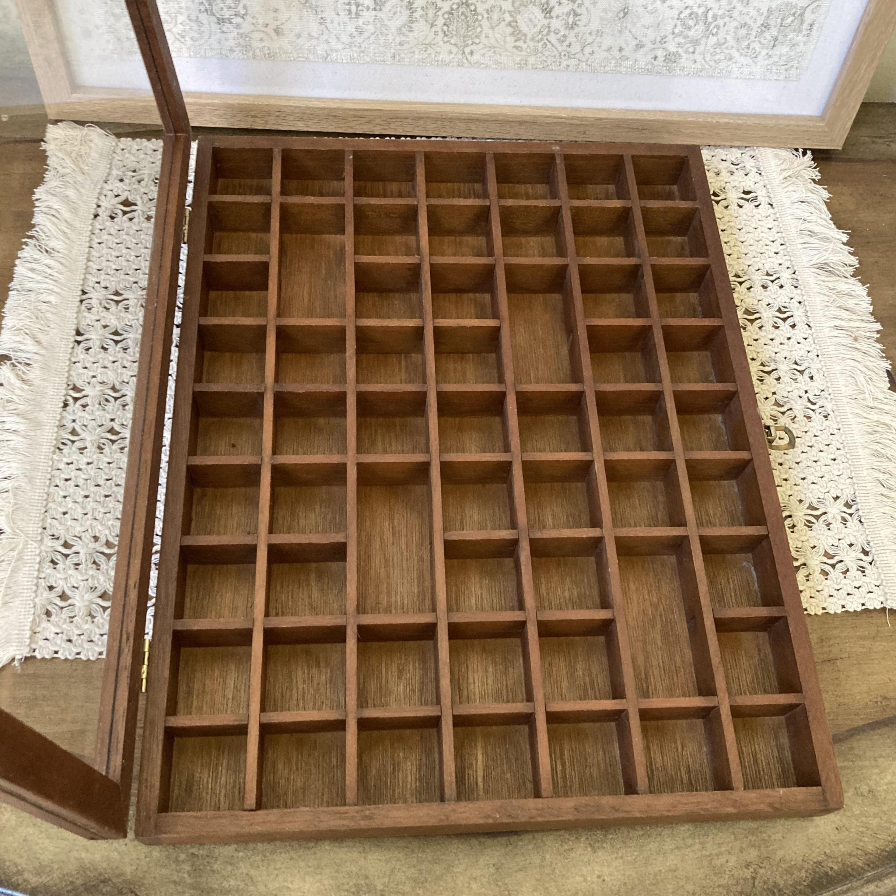 Vintage Wood Wall Display Cabinet, Display Cabinet for Small Items, 59 ...