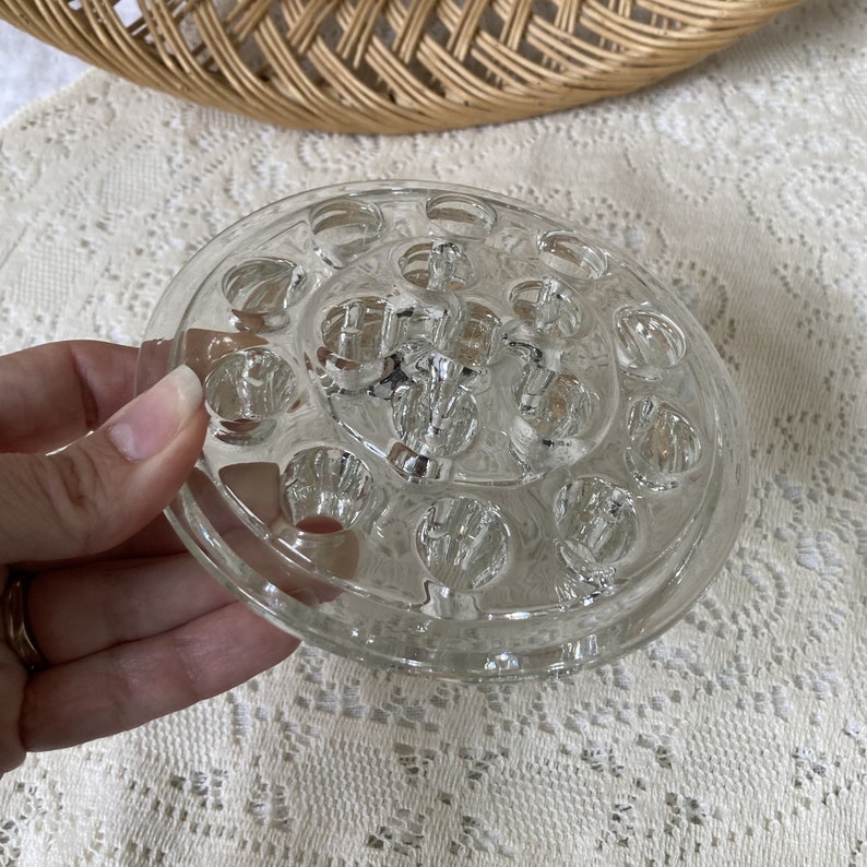 Vintage Glass Flower Frog - Etsy