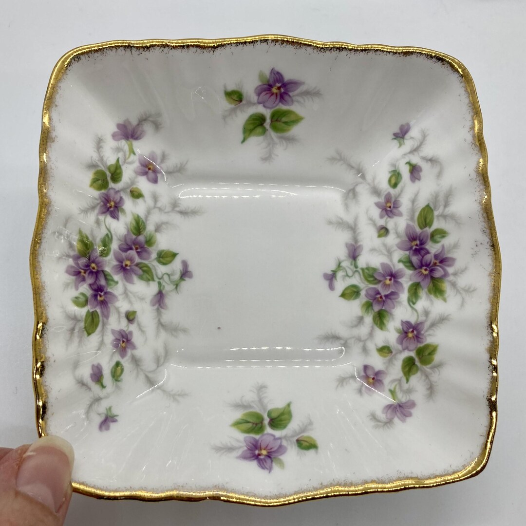 Vintage Paragon Malandi Trinket Dish: Purple Floral, Gold Trim - Etsy