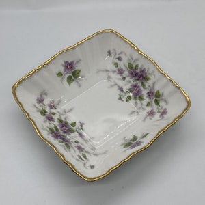 Vintage Paragon Malandi Trinket Dish: Purple Floral, Gold Trim - Etsy