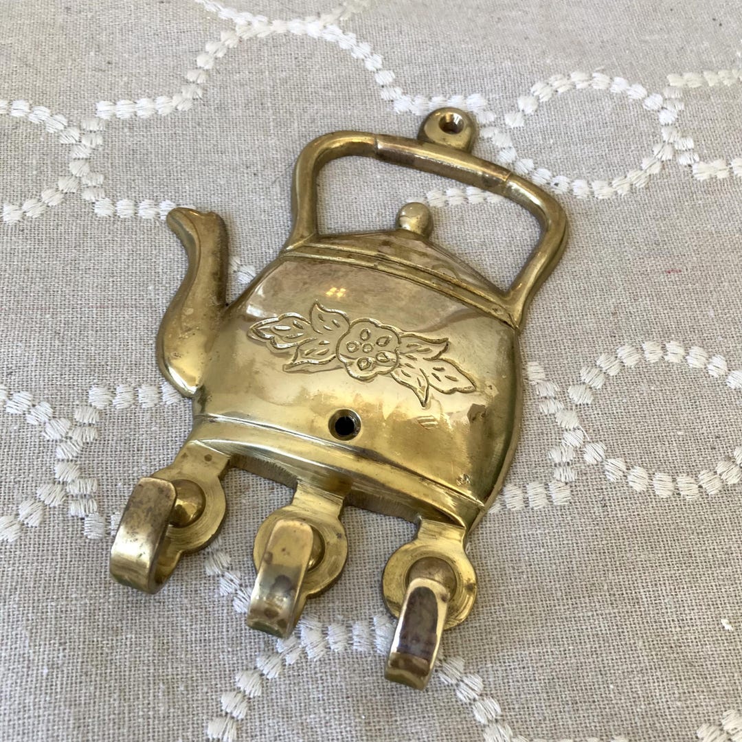 Vintage Brass Teapot Hook, Brass Kettle Wall Hook, Brass Key Hook - Etsy
