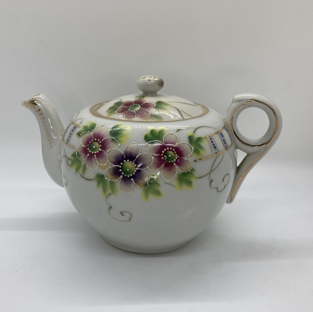 Vintage Nippon Hand Painted Tea Pot, Japan Tea Pot, Floral Tea Pot - Etsy