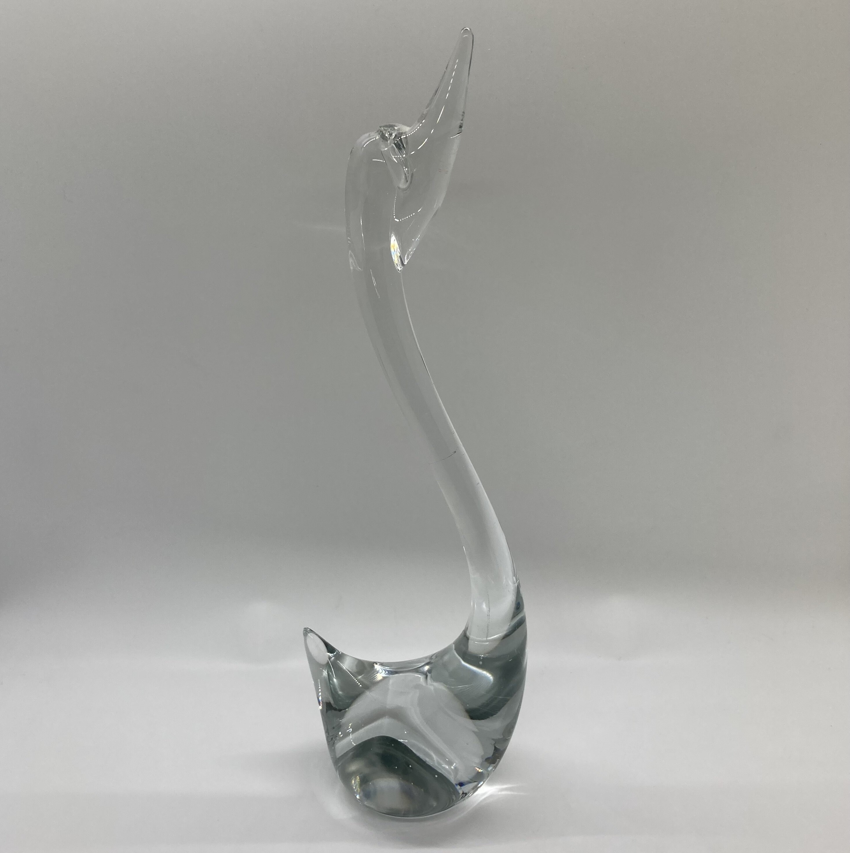 Vintage Glass Swan, Clear Glass Swan, MCM Swan - Etsy