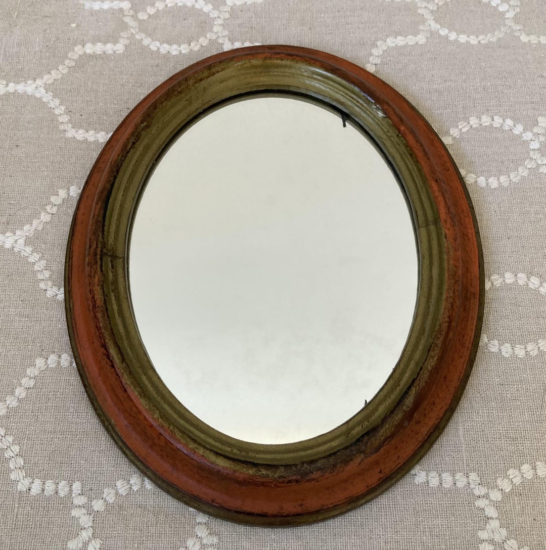 Vintage Oval Mirror, Small Oval Mirror, Handcrafted in Italy - Etsy