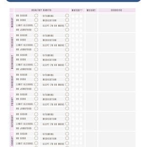 Health Tracker Printable Forms - Etsy