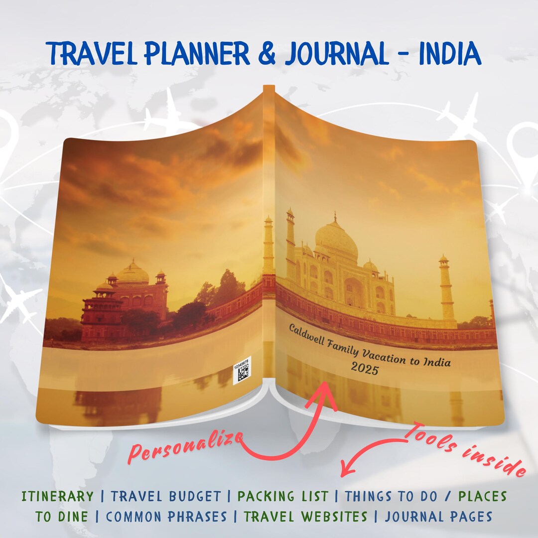 Taj Mahal India Travel Planner, Travel-the-world Journal, Trip ...