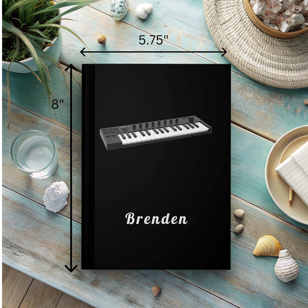 Keyboard Musical Instrument Personalized Hardcover Journal, Custom ...
