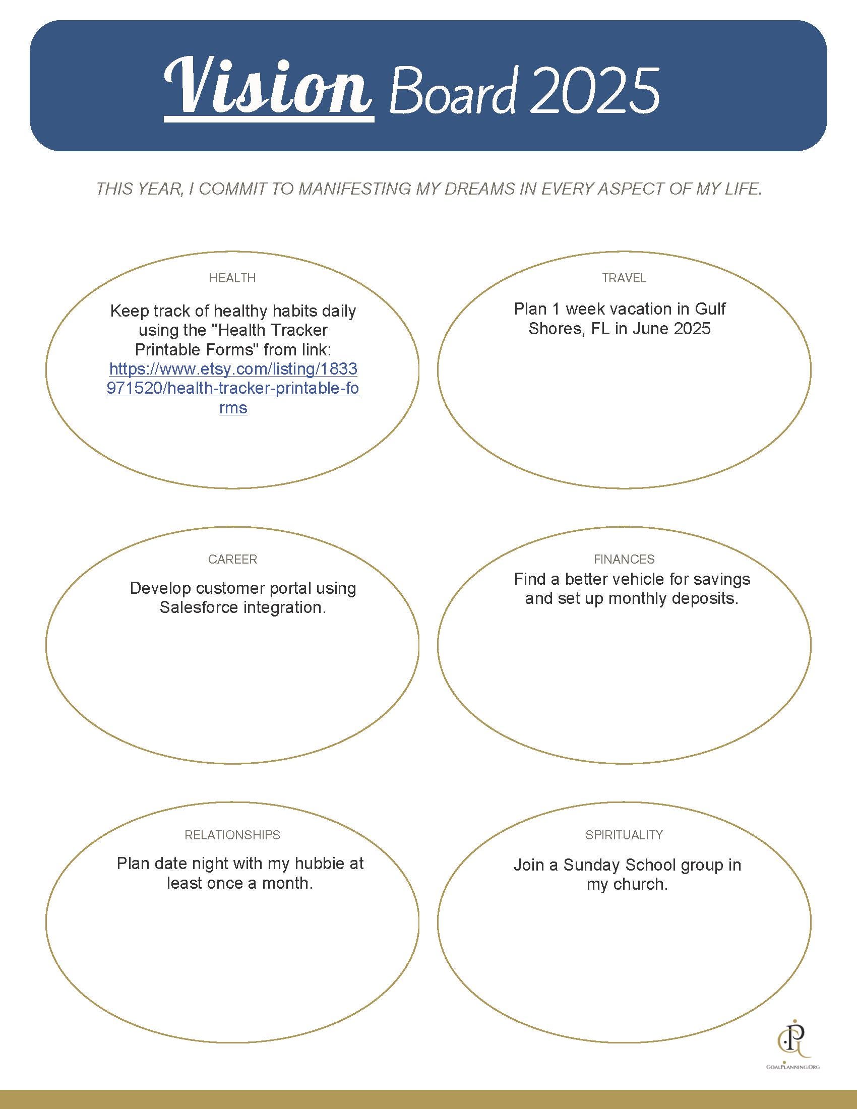 Vision Board Fillable & Printable Form - Etsy