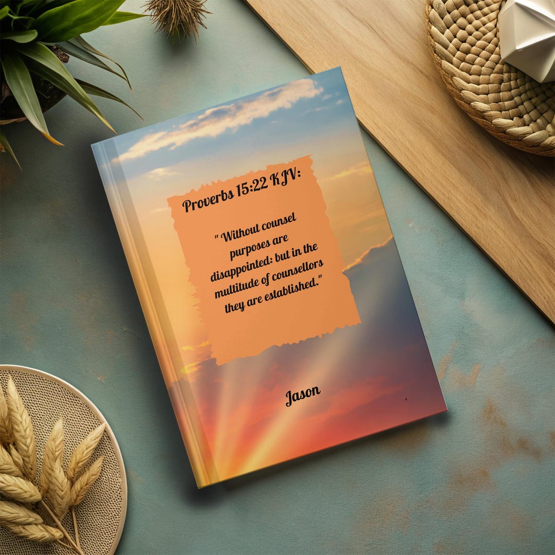 Proverbs 15:22 Bible Quote Personalized Hardcover Journal, Custom Diary ...